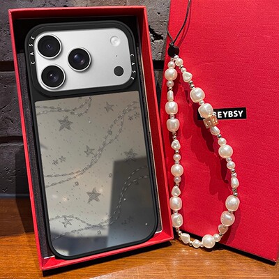 C家联名满屏星星点点适用苹果15pro手机壳iphone17可爱全包16promax保护套13镜面磁吸14亚克力17plus卡通