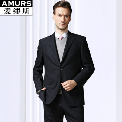 爱缪斯意大利进口180支纱纯羊毛男士西服套装Cerruti1881面料