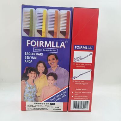 FORMULA西德美人牙刷中硬毛标准头合家欢一家人6色港版12支装