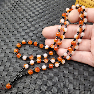 鸡血红玻璃圆珠挂件绳6毫米圆珠吊坠绳翠玉和田玉吊坠绳珠链绳