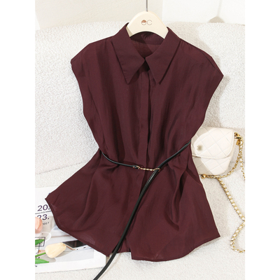 衬衫ec宽松显瘦气质无袖纯色原创