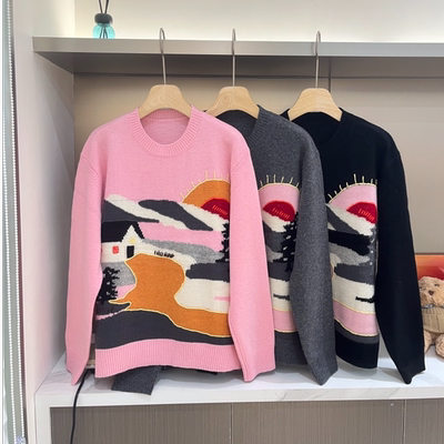 韩版毛针织衫针织运动圆领常规款常规秋冬长袖时尚285-61115