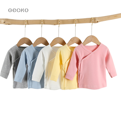 新生儿和尚服透气侧扣长袖t恤