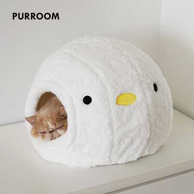 PURROOM小鸡球封闭式毛绒猫窝