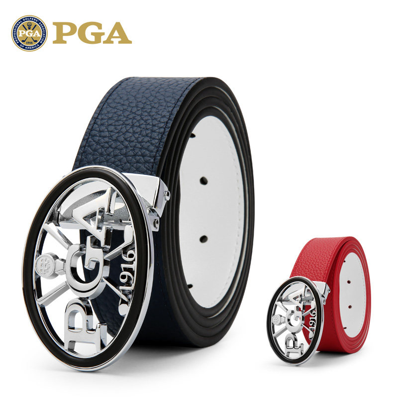 美国PGA 高尔夫皮带 男士腰带 头层牛皮 合金扣头 时尚百搭