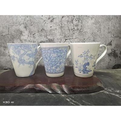 骨质瓷庭园风格喝水400ml马克杯