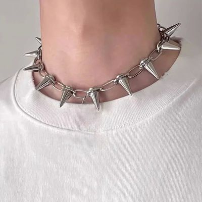 Fashion Punk Spike Chokers Necklaces Goth Rivet Collar Choke