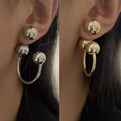 1pair ndy Geomeric Meal Round Bead Earrings for Women Person