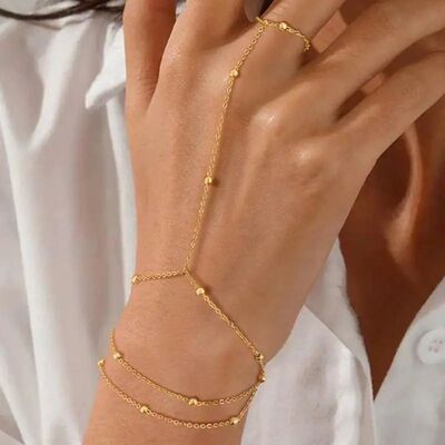 Simpliciy Muli-Layer Meal Beades Bracele for Women nd Gold S