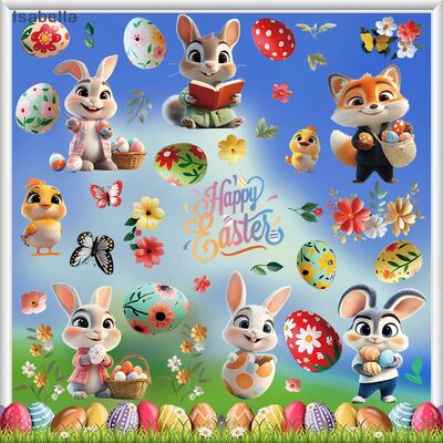 ?Easer Themed Sickers Removable Self-Adhesive Wall Ar For Ho