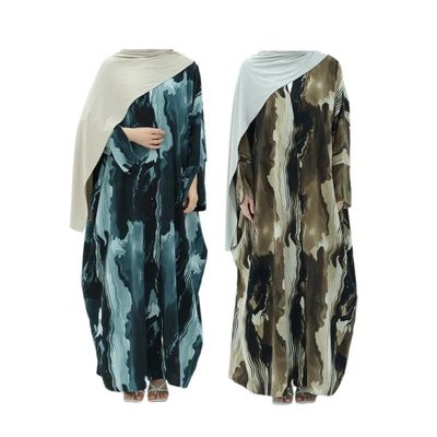 Dress Women's Prined Cardigan Arbe Loose Long Robe Dubai Kaf