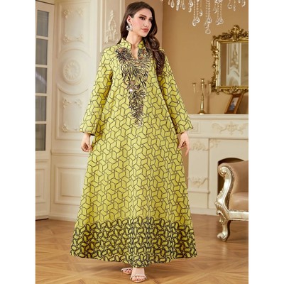 Women Dress Embroidery   Vestidos Largos Caftan Jalabiya Lon