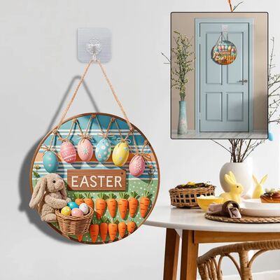 Easer Door Sign Hangings Bunny Welcome Sign Wooden Door Hang