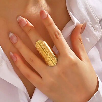 Sainless Seel Exaggeraed Wide Face Rings for Women Men Minim