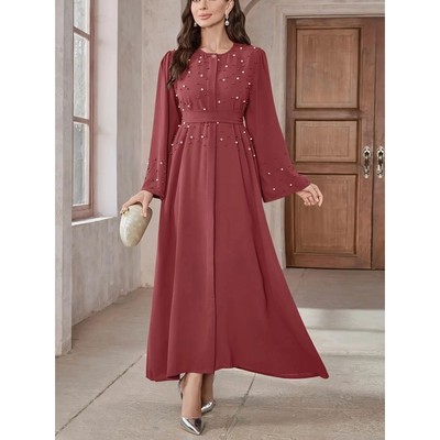 Dress  Women   Dresses Modest Jalabiya Pearls s Kaftan  Lace
