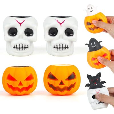 Squishy Pumpkin Ghost Halloween Squishy Skull Fidget Ornamen