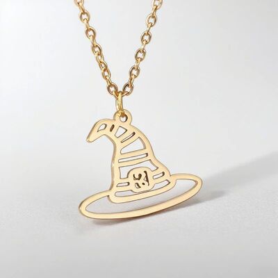 Stainless Steel Necklaces Witch Hat Pendant Necklace For Wom