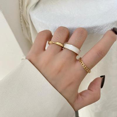 3pcs/set rendy Dripping Chain Rings Set For Women Fashion Si