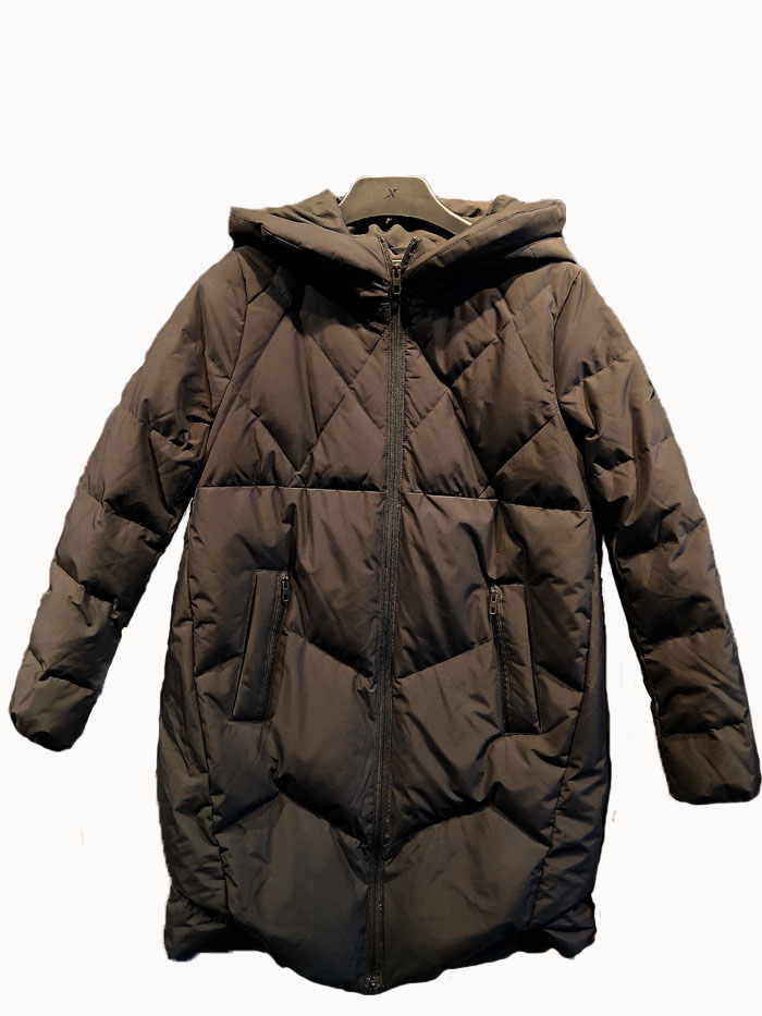 特步拉链灰鸭绒新品女子连帽保暖防风中长款羽绒服983428190681