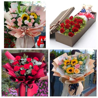 平顶山市新华卫东石龙湛河区同城鲜花店38节康乃馨百合花束送长辈