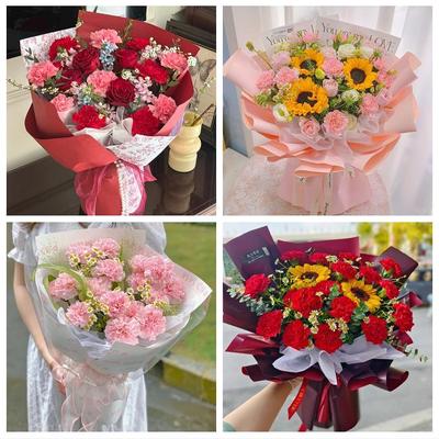 广西玉林市博白兴业县北流市同城鲜花店订康乃馨送长辈生日看病人