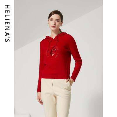 海兰丝时尚连帽针织衫秋冬