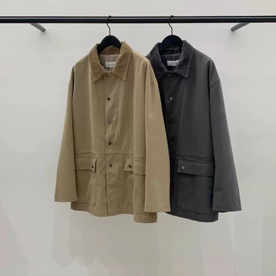 现object 2024秋季款高级宽松翻领中长款风衣外套