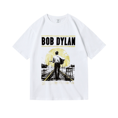 夏bobdylan鲍勃迪伦美式乡村民谣印花衣服周边纯棉短半袖T恤女男