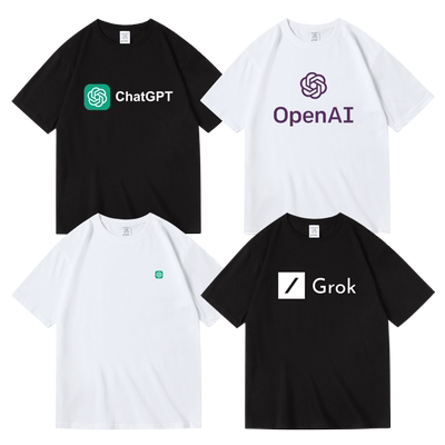 潮流openai科技AIchatgpt马斯克gork欧美技术宅纯棉短袖T恤男女