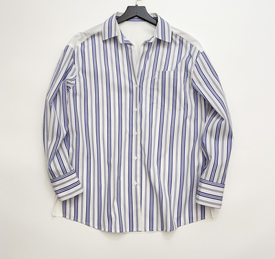 26春夏新款 法式小众拼接镂空条纹宽松休闲长袖衬衫女士