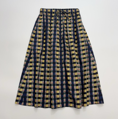 26春夏新款 日系复古简约格子印花纯棉宽松休闲百搭半身裙女士