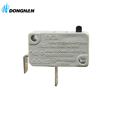 DONGNAN微动开关KW3A 16A  常开2脚  A脚小家电开关6.3端子银触点