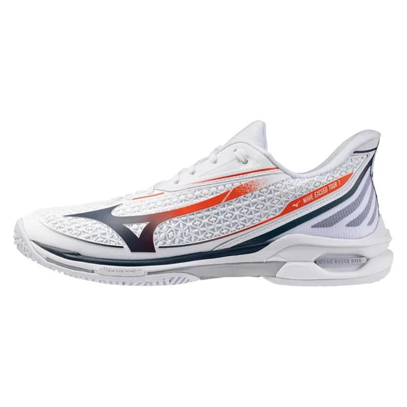海外代购Mizuno/美津浓男士网球鞋透气网面缓震回弹白蓝配色