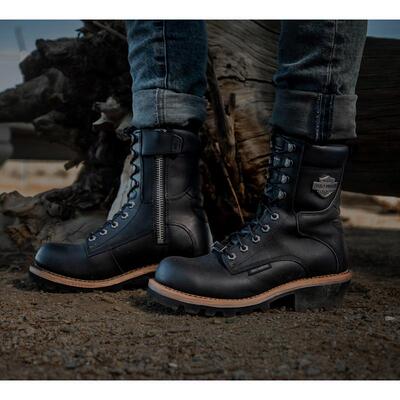 海外代购Harley Davidson/哈雷戴维森男士马丁靴耐磨防滑中筒