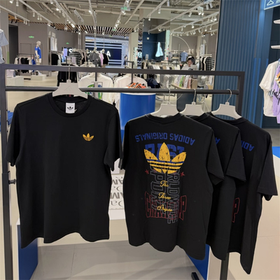 Adidas三叶草 男女运动休闲潮流复古宽松短袖T恤 LE7353 LE7354