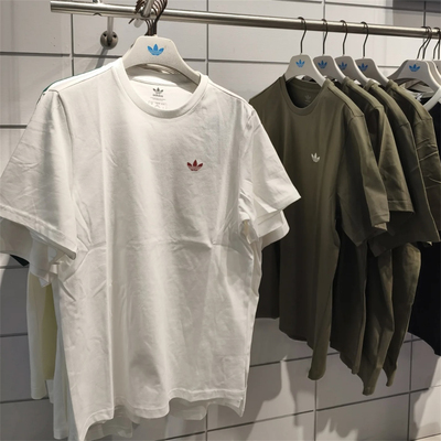 Adidas三叶草 男女运动休闲潮流印花宽松短袖T恤 JD2796 JD2797