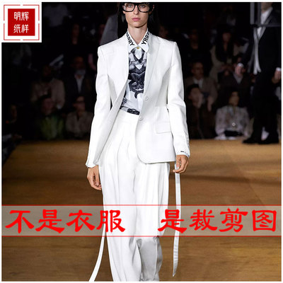 实物1:1图纸新款春秋修身抖音同款走秀女西装外套裁剪纸样-20068