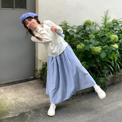 中长款A字裙伞裙日系A字裙