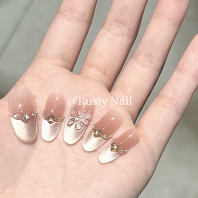 千金风招财蝴蝶猫眼纯手工穿戴甲