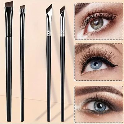 2pcs ultra-thin diagonal eyeliner brush set - fine diagonal