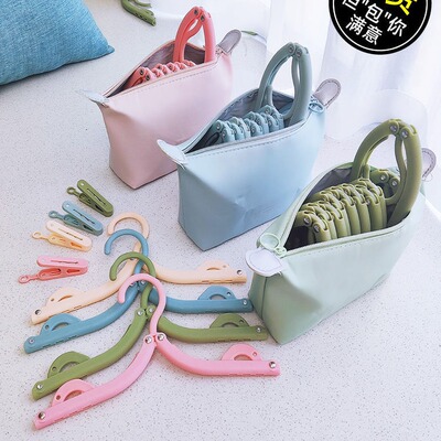 Storage bag, foldable travel clothes hanger, drying rack