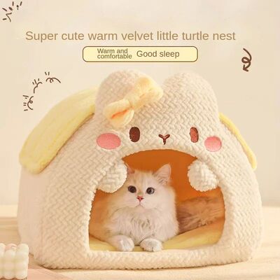 Warm Enclosed Cat Sleeping Bag Winter Cat Nest House Bed Saf