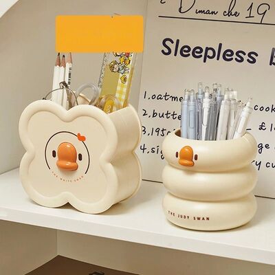 New Cute Pen Holder Student Desk Desktop Storage Box Male an