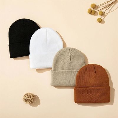 1pc Autumn/Winter Solid color Children's knitted hat Baby wa