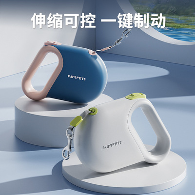 Pet leash - retractable, controllable, safety leash for walk