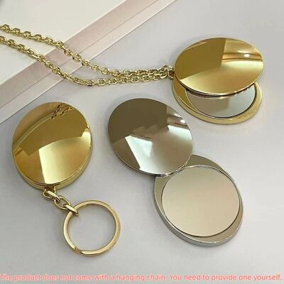 1Pcs Fashion Metal Foldable Makeup Mirror Mini Cute Not Frag