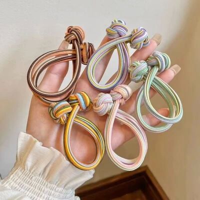 1/5 Pack Korean Style High Ponytail Soft Elastic Hair Tie, W