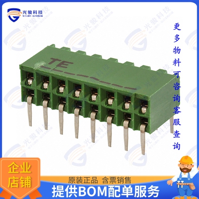 216604-8 连接器CONN RCPT 16POS 0.1 GOLD PCB R/A