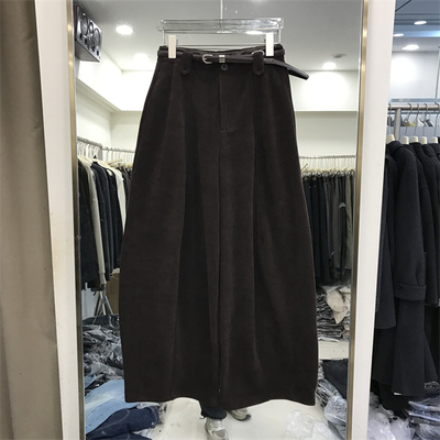 GMS灯芯绒阔腿裤女2026冬季新款加绒加厚韩版宽松休闲裤长裤36597
