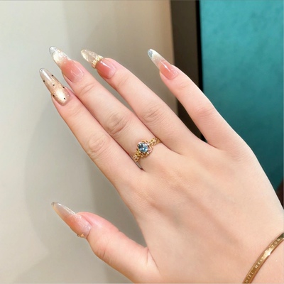 【大娇来了】18K金 1ct海蓝宝戒指（F0252）20666